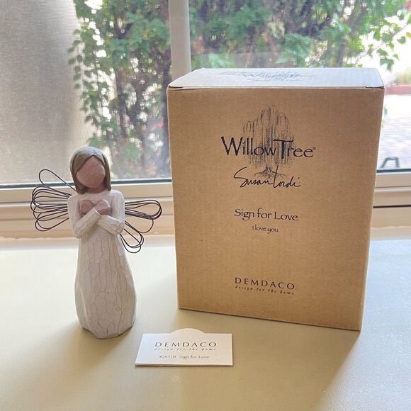 Willow Tree | Accents | Willow Tree Sign For Love Wire Angel Wings ...